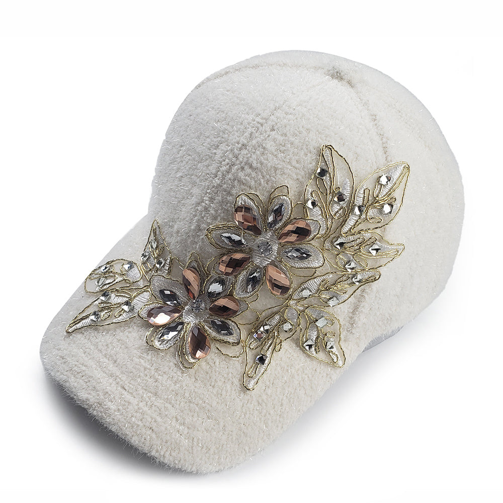 Flora Frost Winter Baseball Hat in White – Natalie Mills