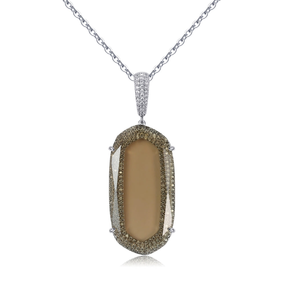 Jamilla Pendant with Bronze Crystal and White CZ – Natalie Mills
