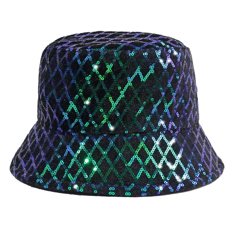 Jerrica Sequin Designer Style Bucket hat in Green Iridescent – Natalie ...